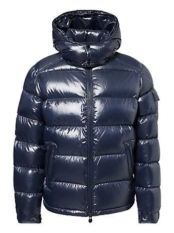 Moncler Maya Logo-patch Padded Puffer Jacket - Navy