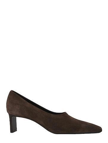 Khaite Cecilia 50 Suede Square Toe Pumps - Sable