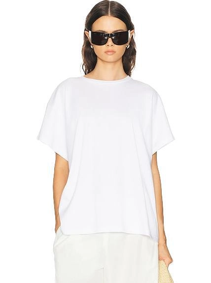 Khaite Winsley T-shirt With Silk Trim - Chalk