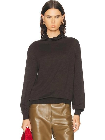 Khaite Annette Fine Knit Merino Wool Sweater - Espresso