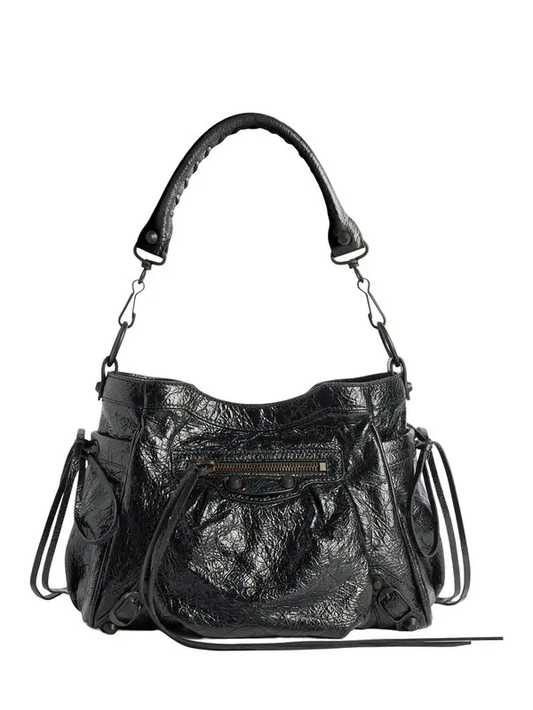 Balenciaga Lambskin Le City Shoulder Bag - Black