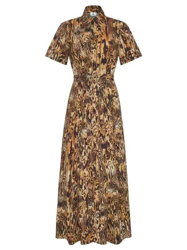 Adam Lippes Abstract-print Midi Dress - Brown