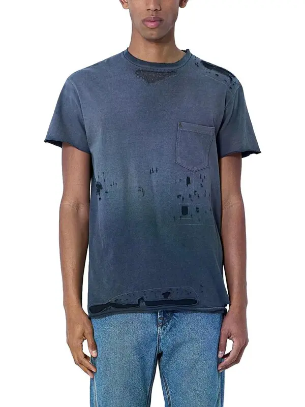 GALLERY DEPT. Distressed Cotton T-shirt - Grey