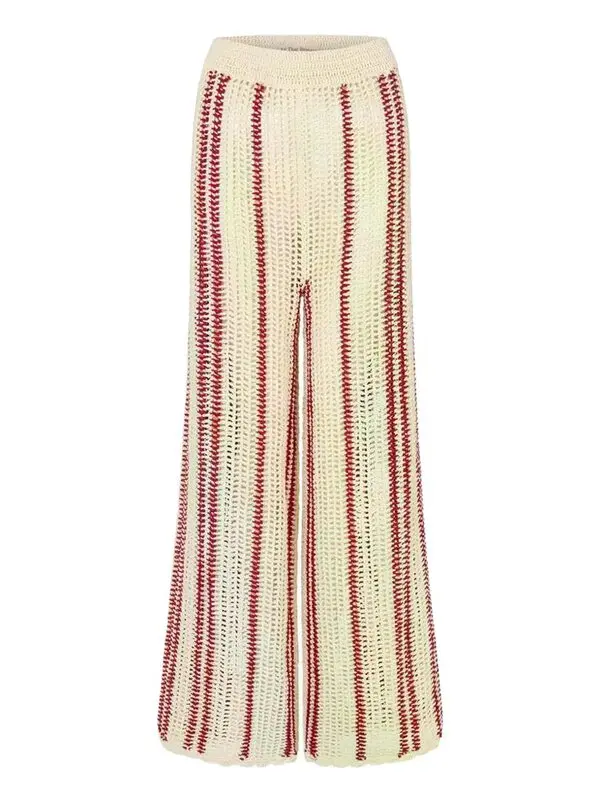 ALL THAT REMAINS Suki Crochet-knit Flared Trousers - Neutrals