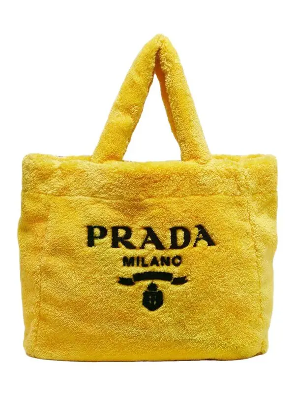 Prada Logo Tote Bag - Yellow