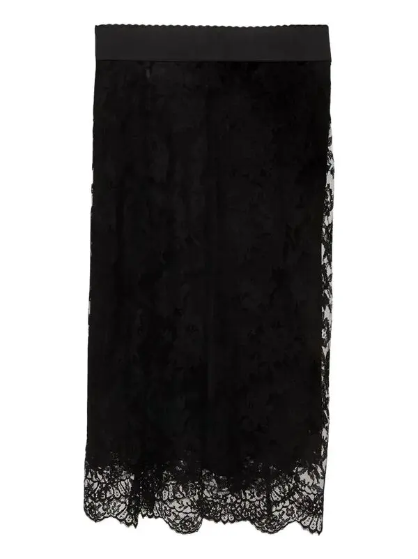 Dolce & Gabbana Lace Midi Skirt - Black