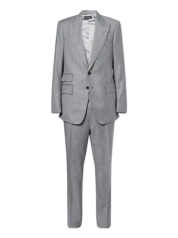 TOM FORD Shelton Single-breasted Wool Suit - Light Grey