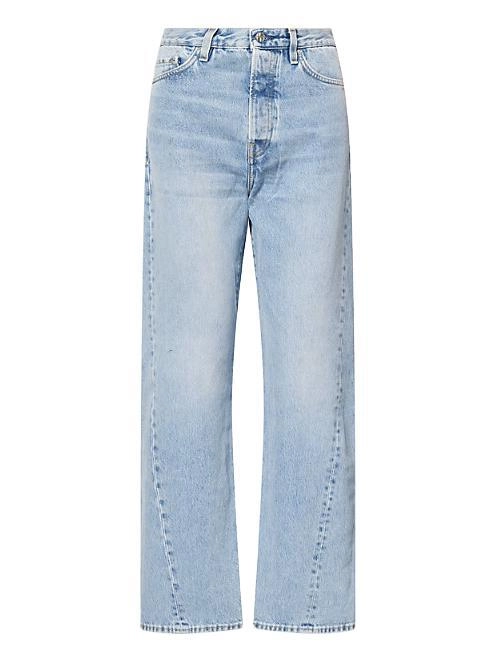 TOTEME Twisted Seam Straight Leg Denim Jeans - Worn Blue