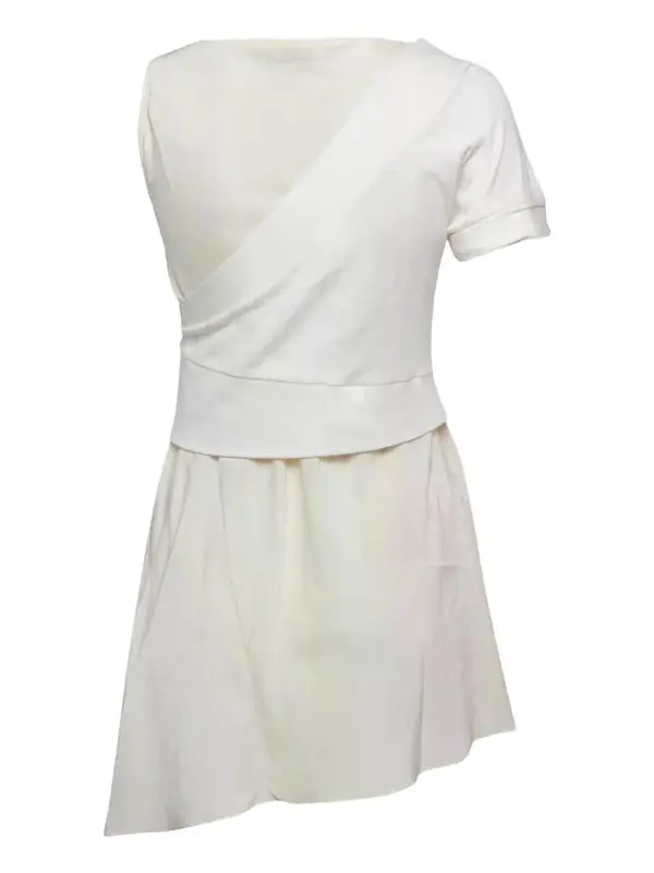Brunello Cucinelli Cream Silk Panel One-shoulder Tunic Top - Neutrals