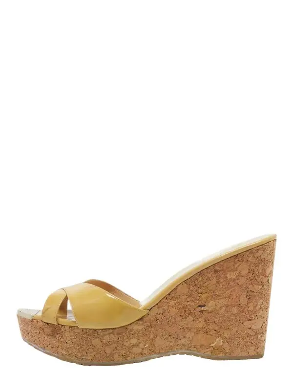 JIMMY CHOO Wedge Sandals With Open Toe And Platform Sole - Yellow