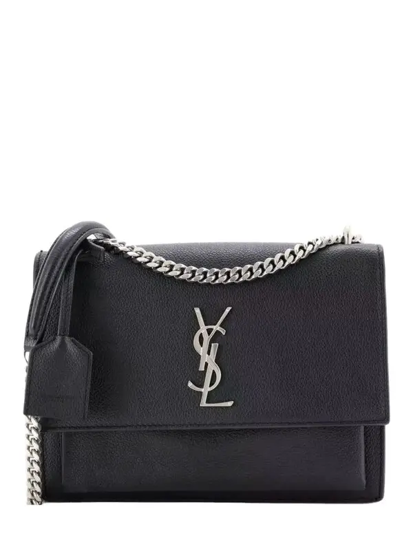 Saint Laurent Sunset Leather Medium Crossbody Bag - Black