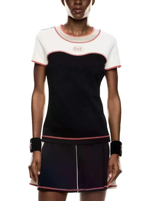 EA7 Colour-block Panelled T-shirt - Black