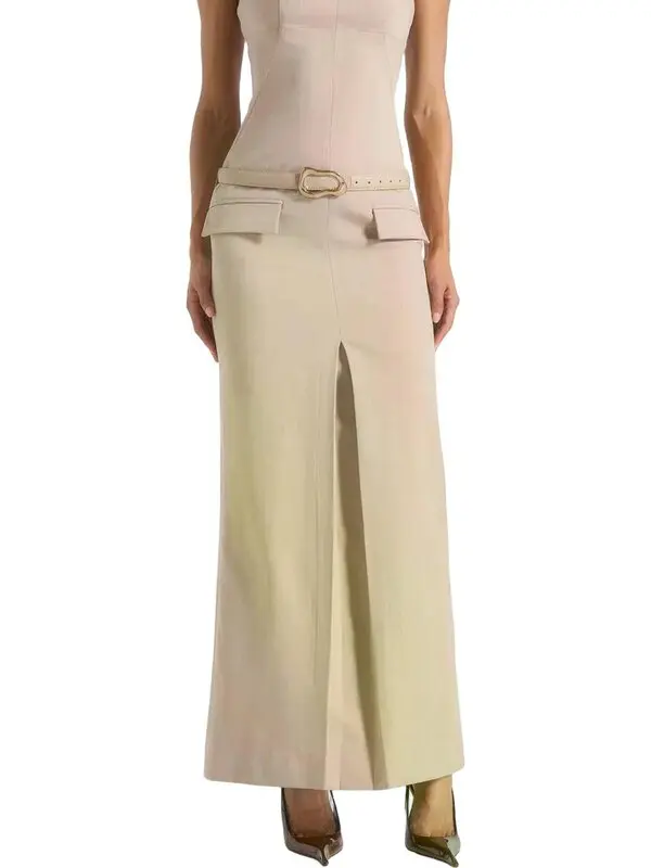Manière De Voir Tabitha Belted Maxi Dress - Neutrals
