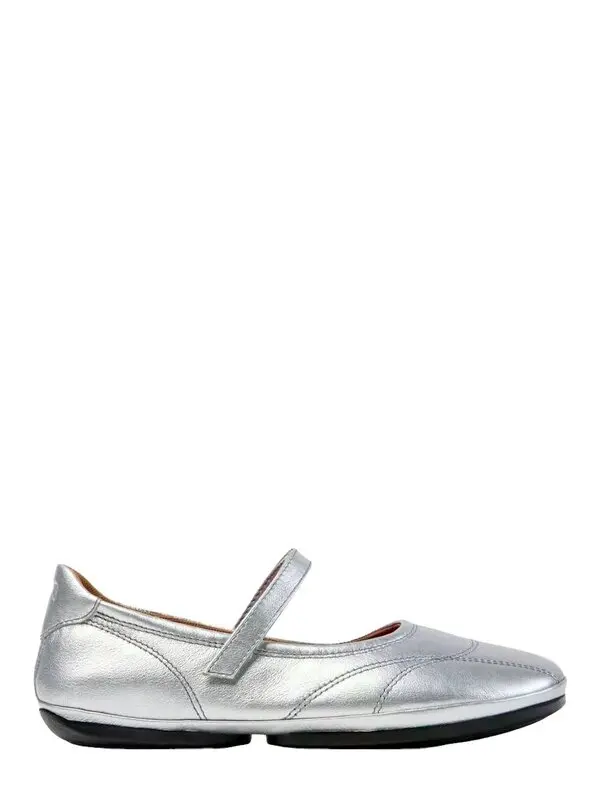 Camper Right Nina Touch-strap Ballet Flats - Silver