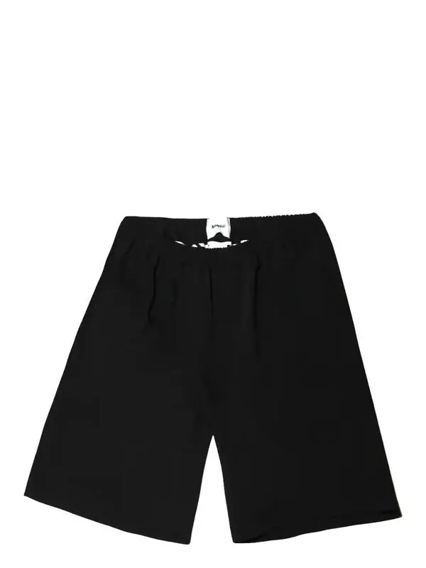BONSAI Elasticated Waistband Wide-leg Shorts - Black