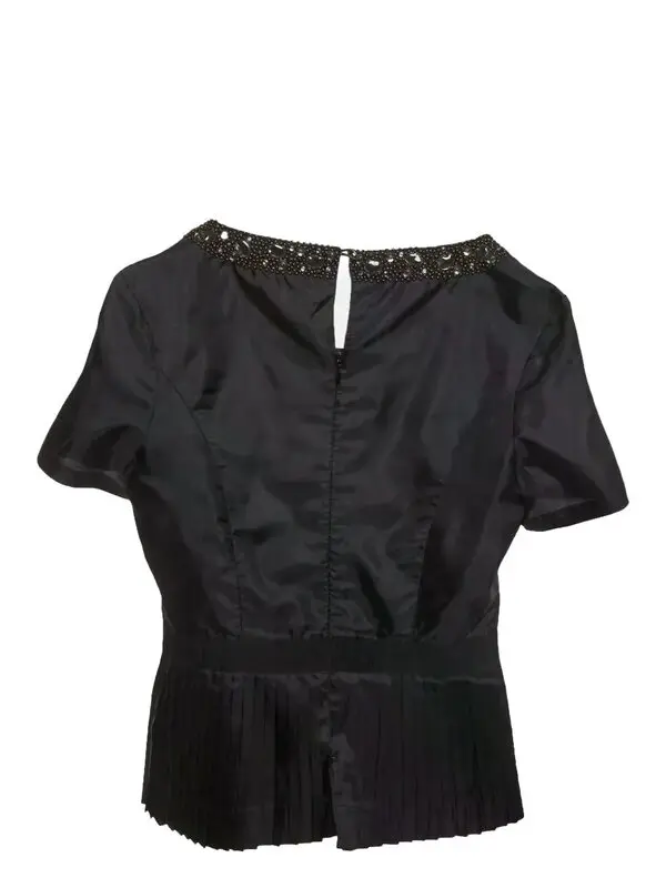 Roberto Cavalli Embellished Pleated Blouse - Black