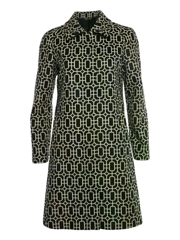 Gucci Octagonal-pattern Single-breasted Coat - Black