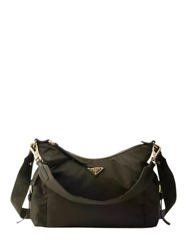 Prada Re-nylon And Leather Shoulder Bag - Green