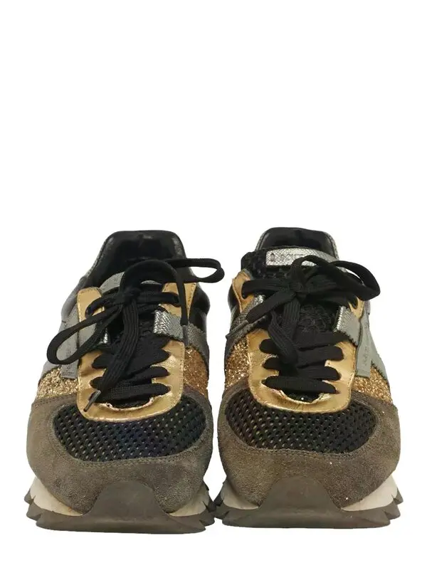 Dolce & Gabbana Panelled Glitter Low-top Sneakers - Black