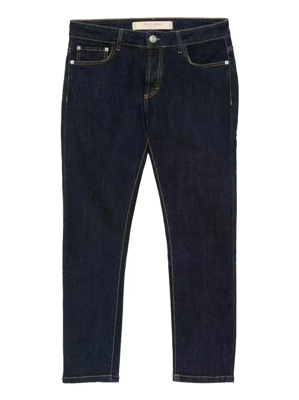 YES LONDON Logo Plaque Slim-fit Jeans - Blue