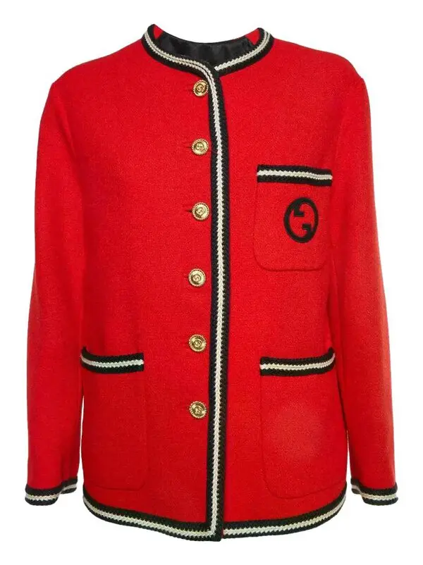 Gucci Braided-trim Jacket - Red