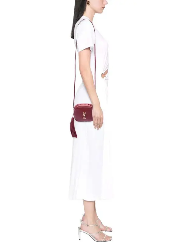 Saint Laurent Calfskin Monogram Blogger Bag - Red