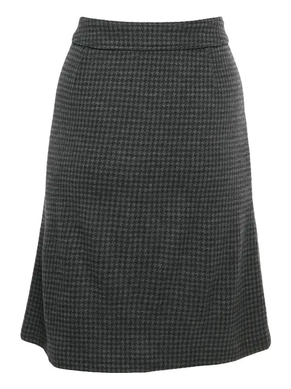 Etro Houndstooth Pattern Pleated Mini Skirt - Grey