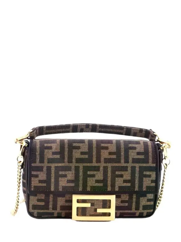 Fendi Zucca Canvas Mini Baguette Bag - Brown