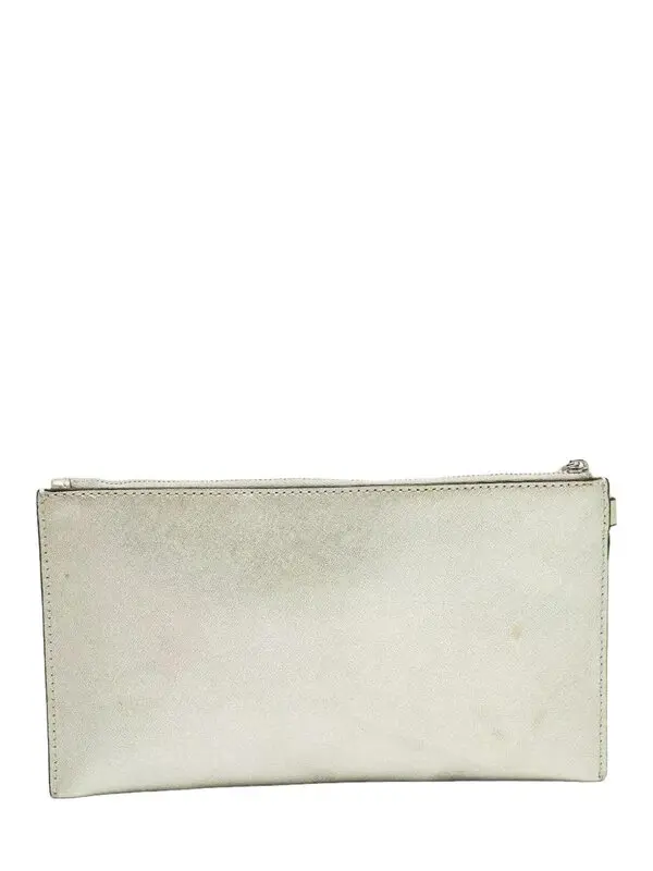 Michael Kors Studded Saffiano Leather Clutch Bag - Silver
