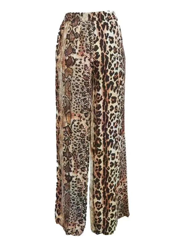 Just Cavalli Animal Print Straight-leg Trousers - Neutrals