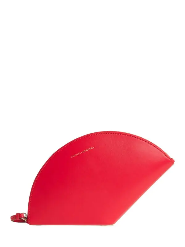 Carolina Herrera Leather Clutch Bag - Red