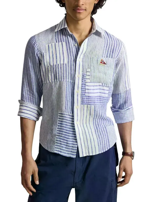 Polo Ralph Lauren Logo-detail Striped Shirt - Blue