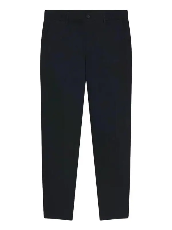 BOSS Textured-finish Belt-loop Trousers - Blue
