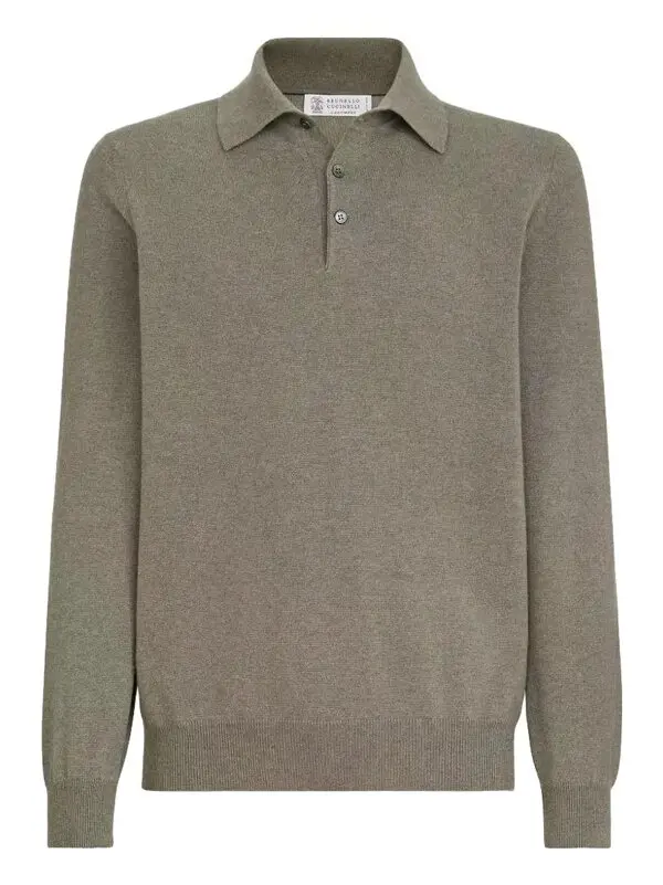 Brunello Cucinelli Cashmere Knit Polo Shirt - Grey
