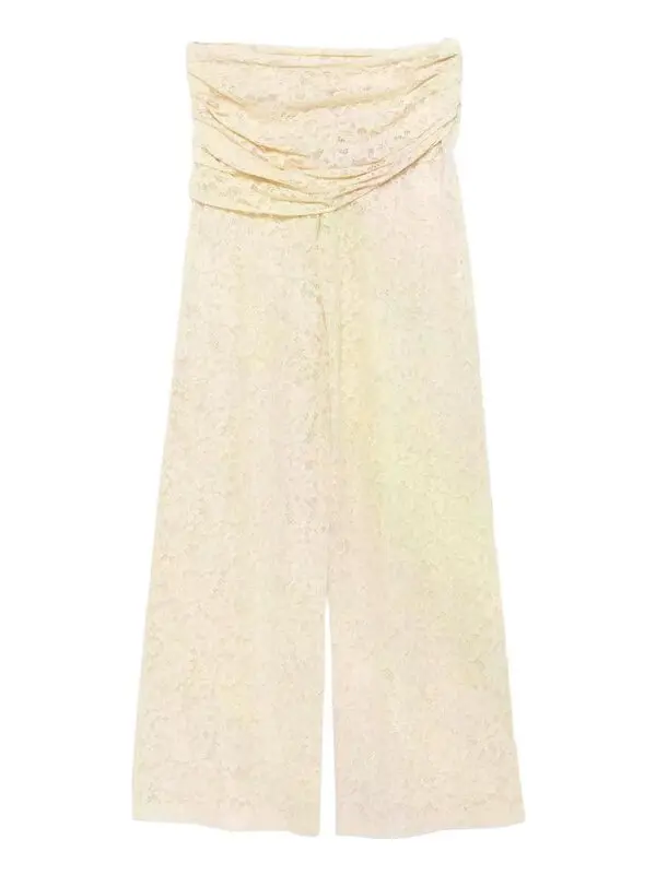 DE LA VALI Rocio Floral-lace Trousers - Yellow