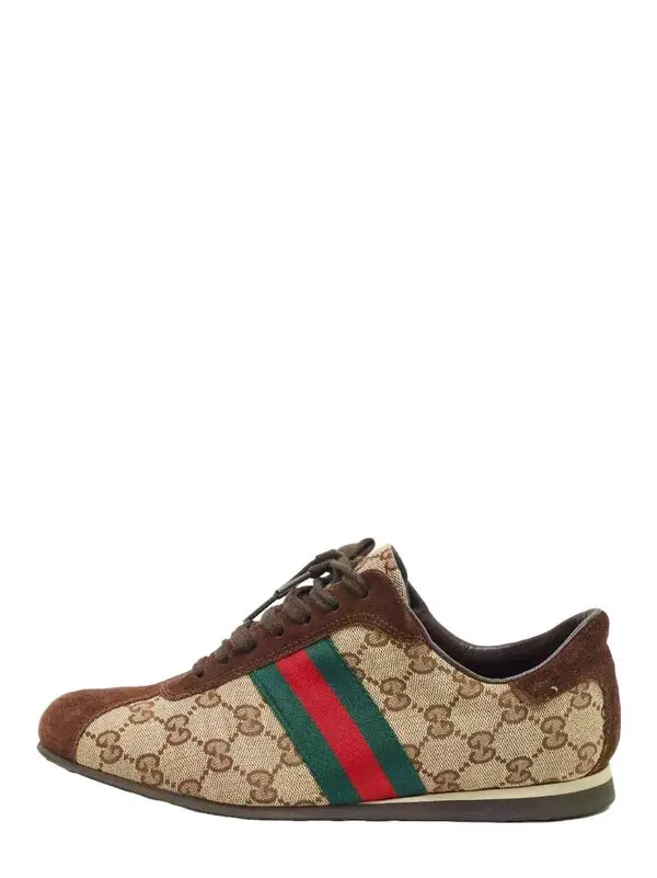 Gucci Ace Gg Supreme Web Stripe Sneakers - Brown