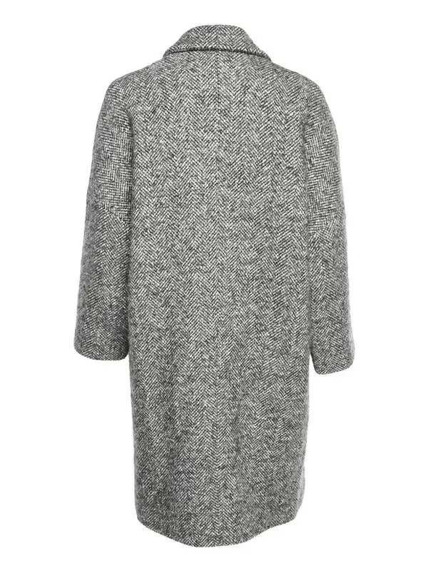 Brunello Cucinelli Herringbone Oversized Coat - Grey