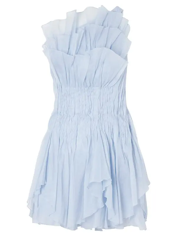 Aje Nisha One-shoulder Organza Mini Dress - Blue