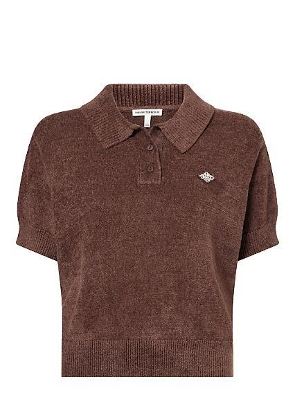 THE COUTURE CLUB Logo-embroidered Stretch-knit Top - Chocolate