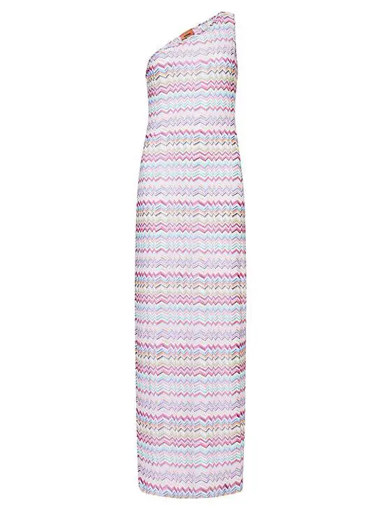 Missoni Asymmetric Chevron Sheer Maxi Cover-up - Multi