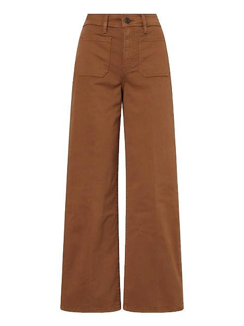 FRAME Slim Palazzo Harbor Pocket Cotton Jeans - Ledger