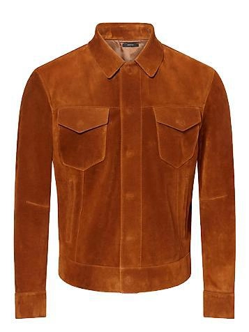 TOM FORD Western Collared Suede Jacket - Rust