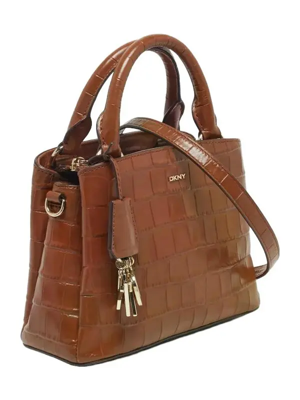 Dkny Paige Croc-embossed Leather Tote Bag - Brown