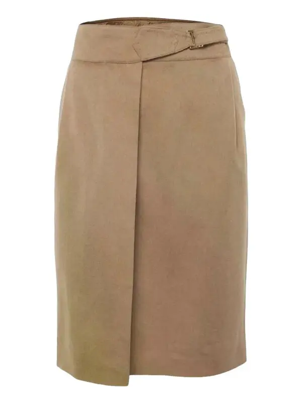 Max Mara Wool Wrap Mini Skirt With Buckle Detail - Brown