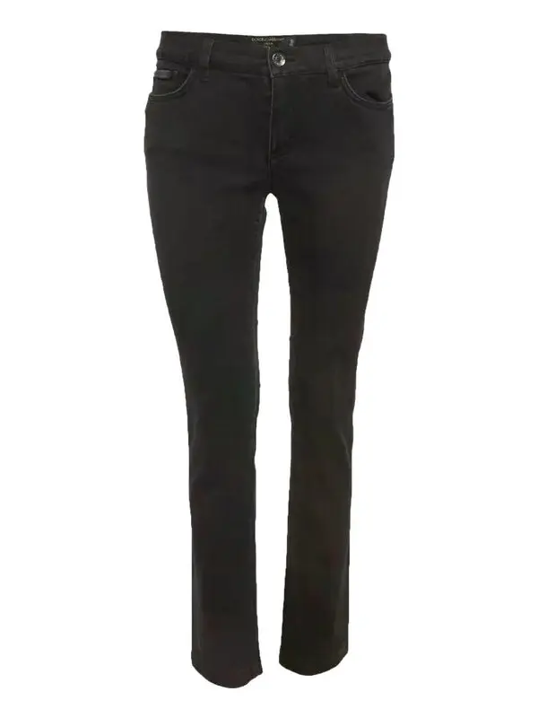 Dolce & Gabbana Straight-fit Jeans With Crown Motif Embellishment - Black