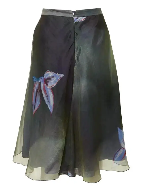 Giorgio Armani Silk Mini Skirt - Blue