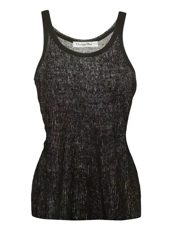 Dior Rib-knit Tank Top - Black