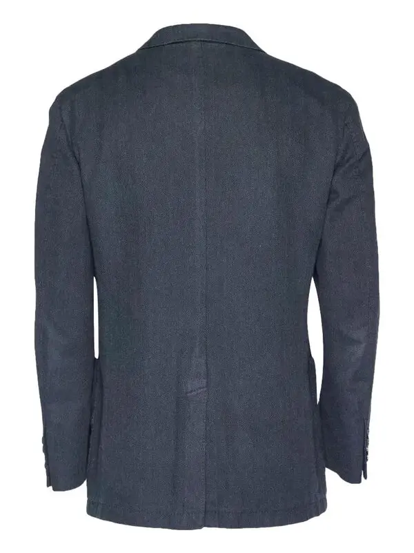 Ermenegildo Zegna Herringbone-pattern Single-breasted Blazer - Grey