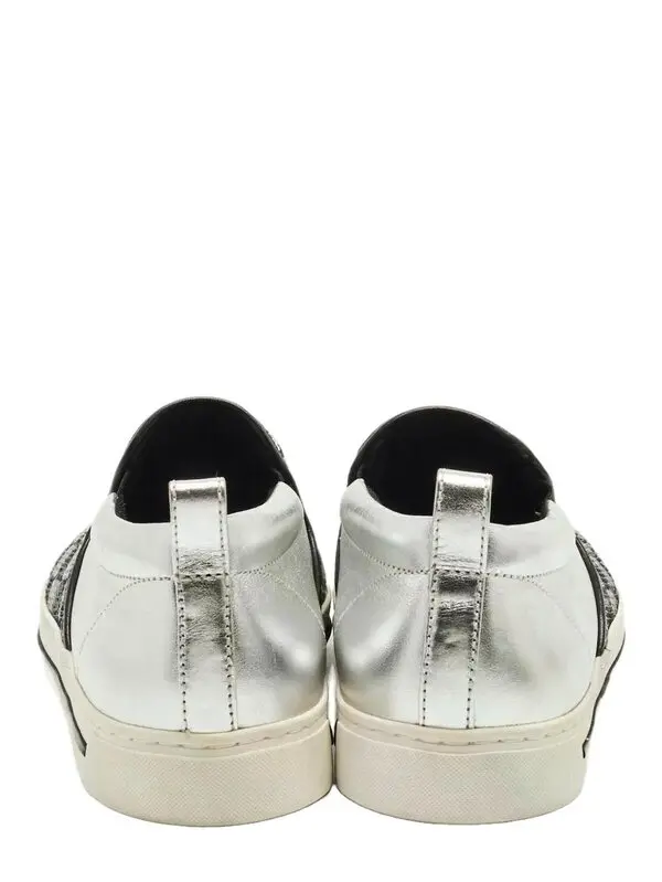 Marc Jacobs Mercer Sequin Embellished Checkered Slip-on Sneakers - Silver