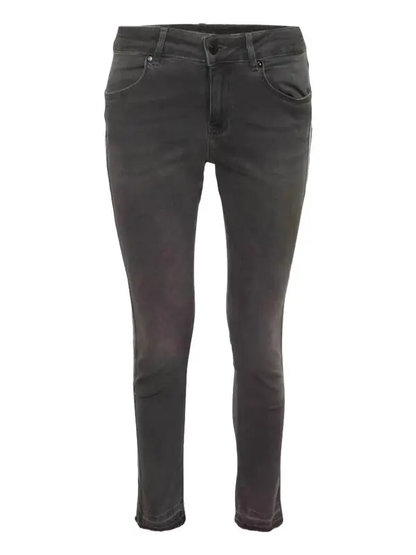 LANVIN Striped Embroidered Jeans - Grey